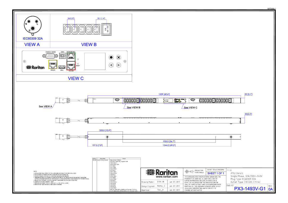 Rack PDU | PX3-1493V-G1 | Product Selector - Raritan