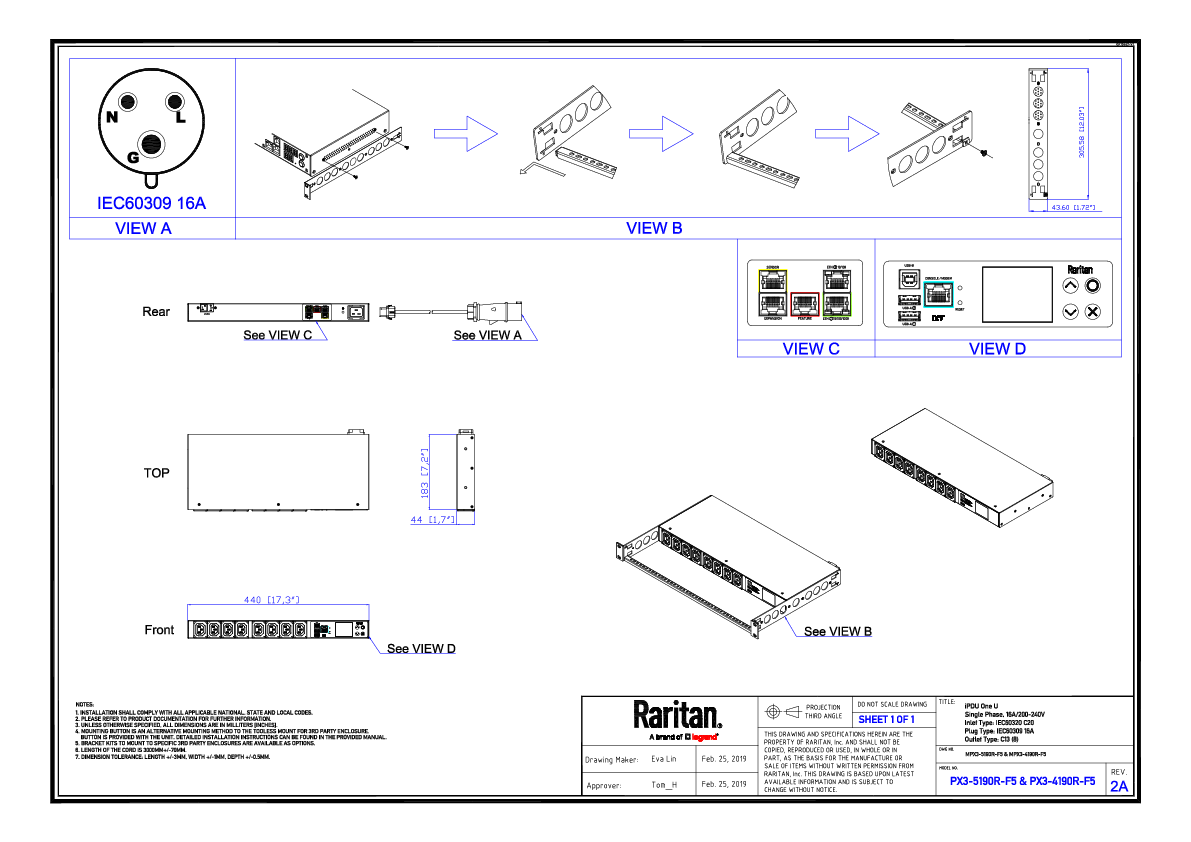 Rack PDU | PX3-5190R-F5 | Product Selector - Raritan